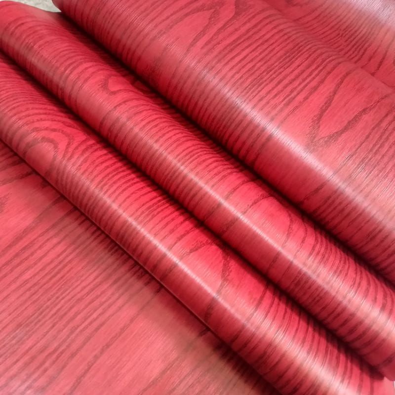 Jual Wallpaper Dinding Motif Serat Kayu Warna Merah Mewah Elegan ...