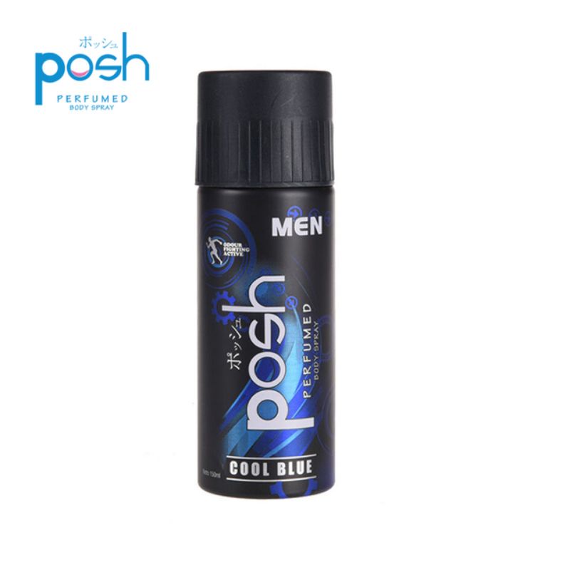 Jual Posh men body spray coklat blue 150ml | Shopee Indonesia
