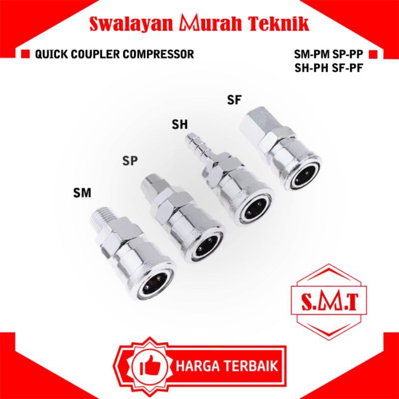 Jual Quick Coupler Compressor Type S Sambungan Selang Angin Kompresor SM20/SF20/SH20/SP20 ...