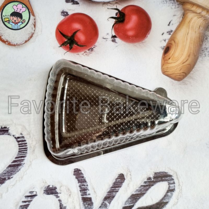 Jual Mika Cake Slice Triangle Tray Kue Tart Segitiga Box Bolu Potong ...