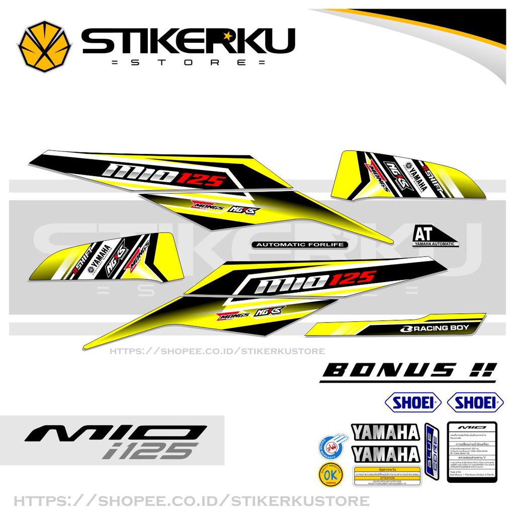 Jual Sticker MIO i 125 STOCK DECALS / STRIPING MIO M3 /Z / 125/ STIKER ...