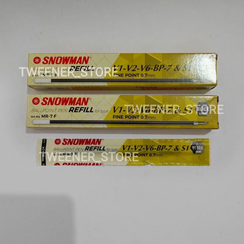 Jual Snowman Refill Ballpoint MR-7 F Hitam V1 V2 V6 BP-7 | Bolpen Isi ...