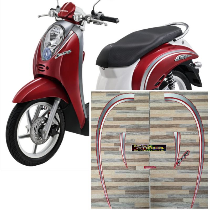 Jual striping original Honda Scoopy merah tahun 2011 2012 | Shopee ...