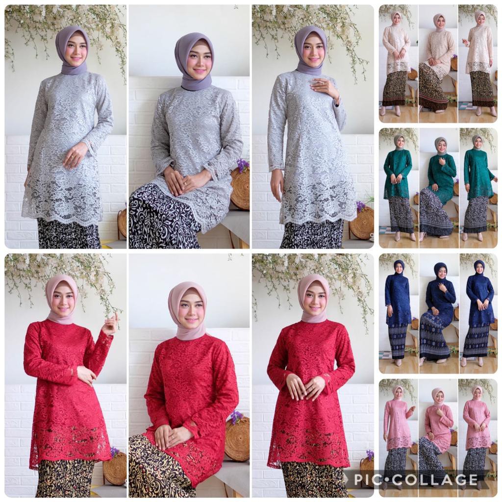 Jual TUNIK ALFIANA KEBAYA BRUKAT CORNELI TULANG GLITTER BROKAT TIMBUL ...