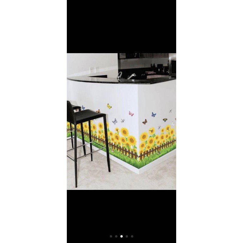 Jual wallsticker pagar bunga matahari wallpaper | Shopee Indonesia