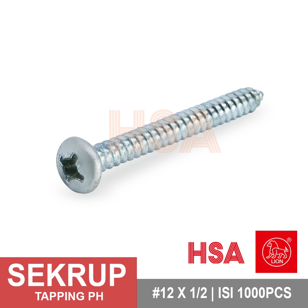 Jual SKRUP TAPPING / TAPPING SCREW PH LION #12 X 1/2 | ISI 1000/KTK ...