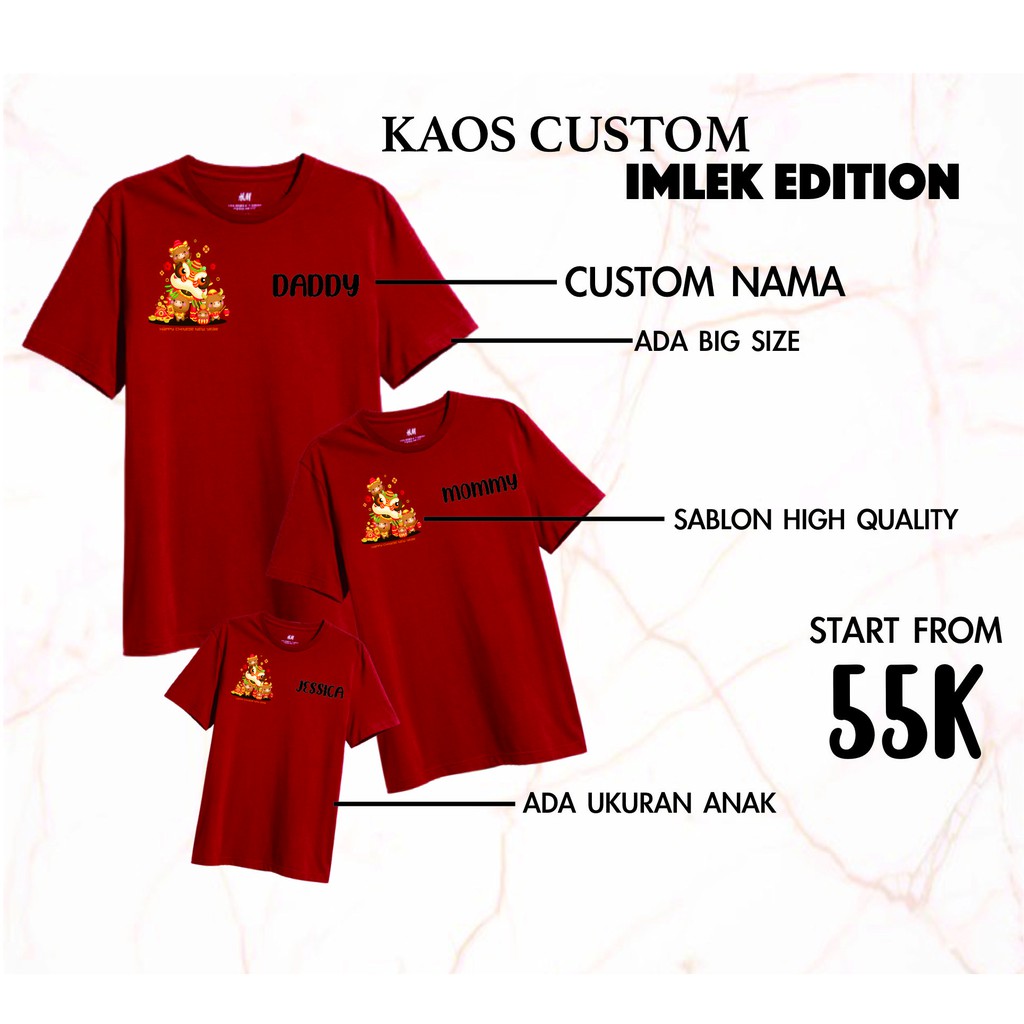 Jual KAOS IMLEK CUSTOM/KAOS CUSTOM/KAOS SATUAN/KAOS PRIA WANITA ...