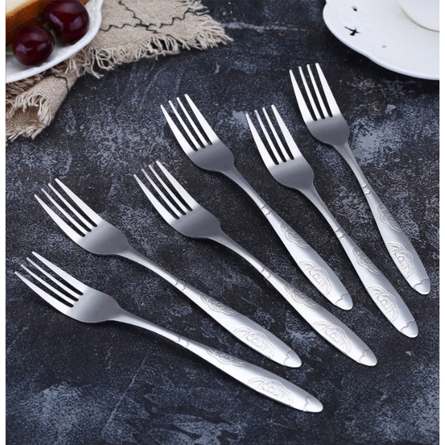 Jual AIO Plastic-(12Pcs)-Garpu Makan stainless tebal / Garpu makan ...