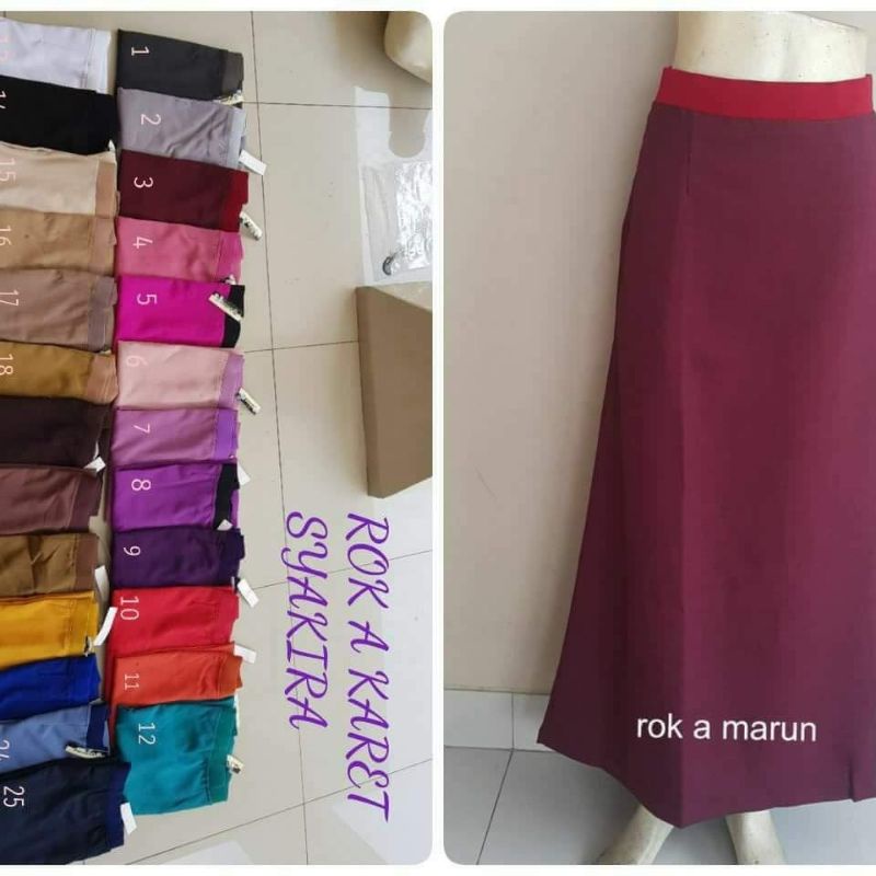 Jual XL, 3L, 4L, 5L : SYAKIRA ROK KERJA, KANTOR MODEL A PINGGANG FULL ...