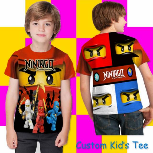 Jual Kaos Baju Tshirt anak ninjago merah fullprint | Shopee Indonesia