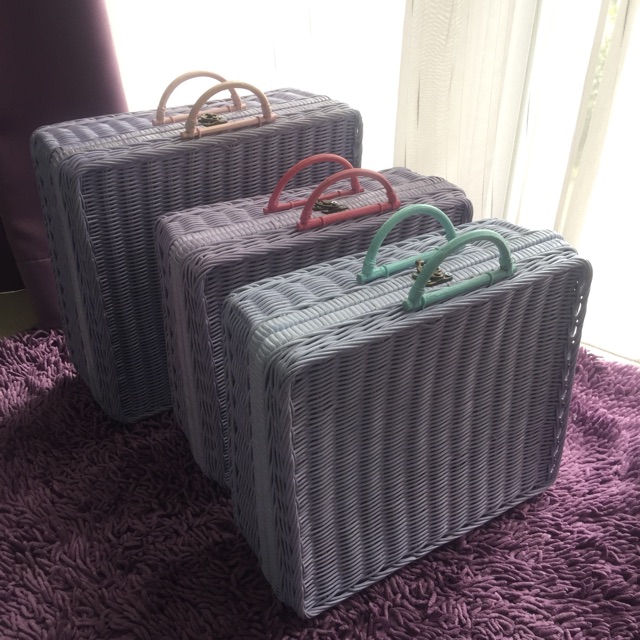 Jual Rattan Box / Box Rotan Vintage Ungu Pastel - Kotak Hantaran ...