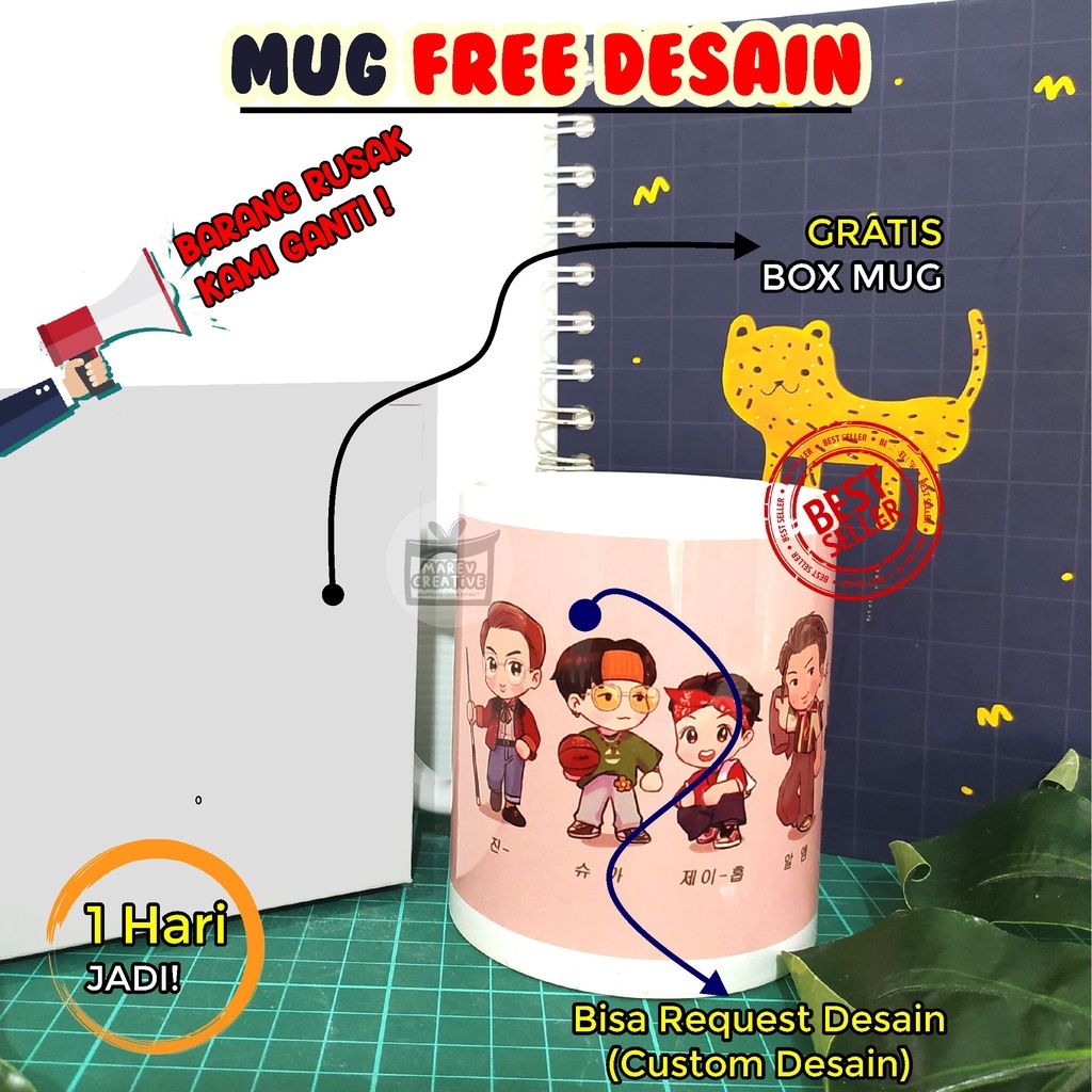 Jual Mug Custom FREE DESAIN DAN BOX Custom Mug Mug Custom Murah Mug BTS ...