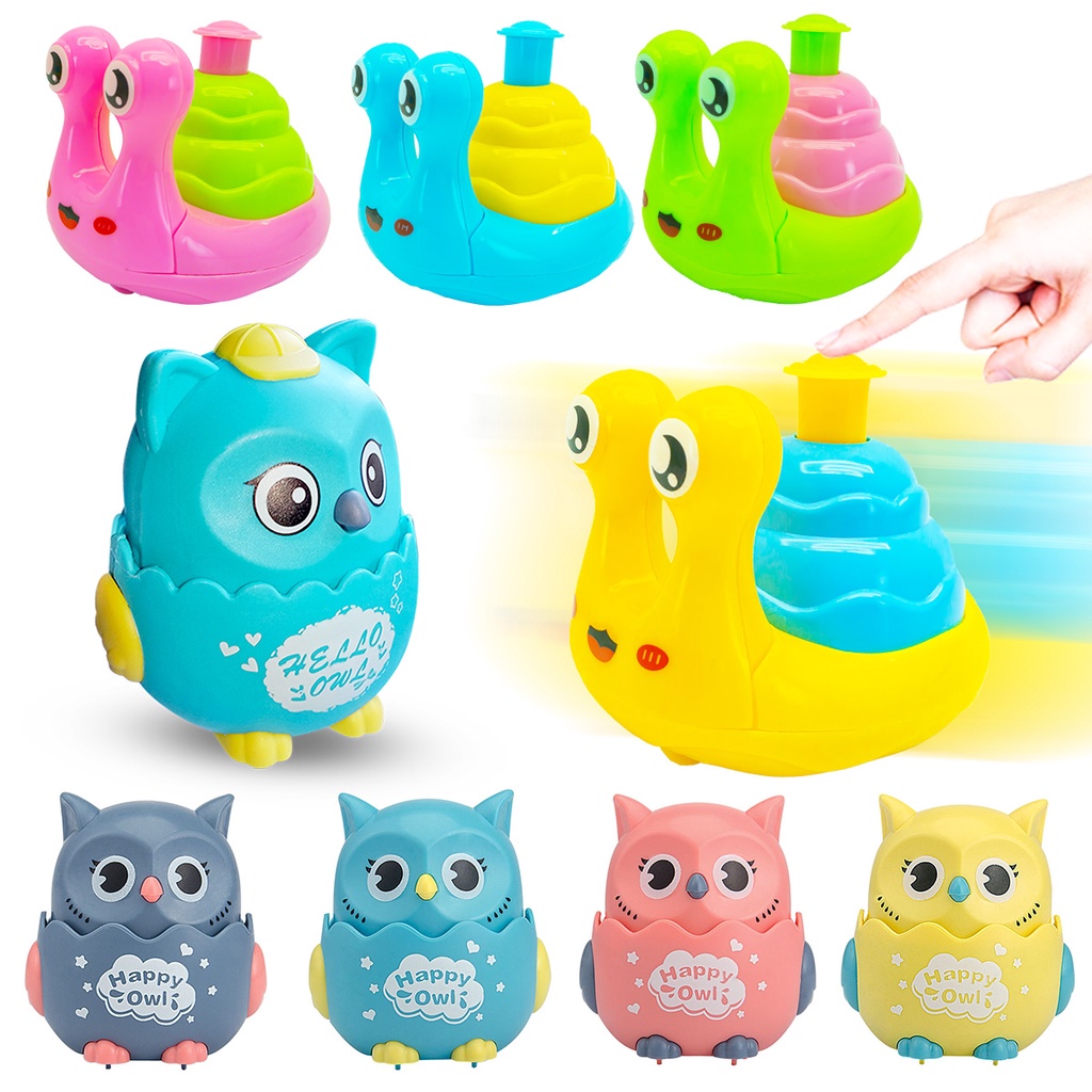 Jual Mainan Anak Burung Hantu Owl / Siput Little Snail Press Pull Jalan ...