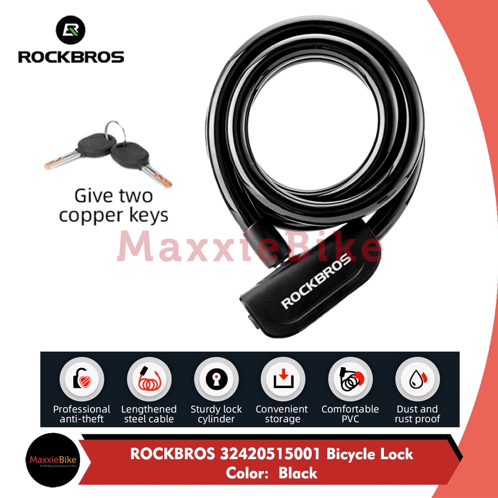 Jual ROCKBROS 32420515001 Kunci Gembok Sepeda Bike Bicycle Lock Ring ...