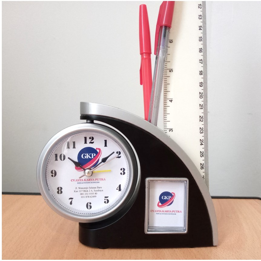 Jual Jam Meja Custom Acara Kantor Souvenir Merchandise | Shopee Indonesia