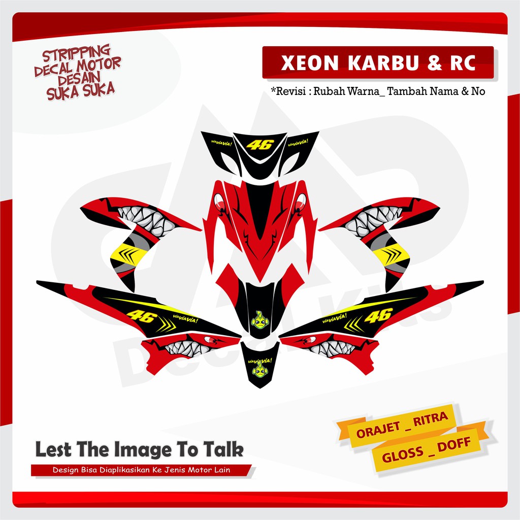Jual DECAL YAMAHA XEON RC FULL BODY shark merah | Shopee Indonesia