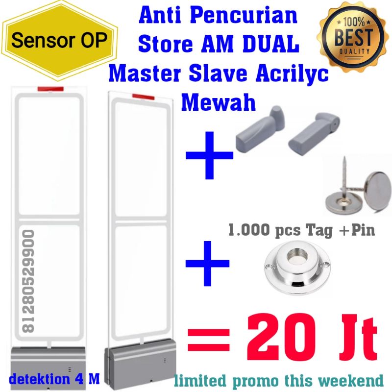 Jual Sensor OP Alarm DUAL Set Full Acrylic AM 58Khz Master & Slave ...