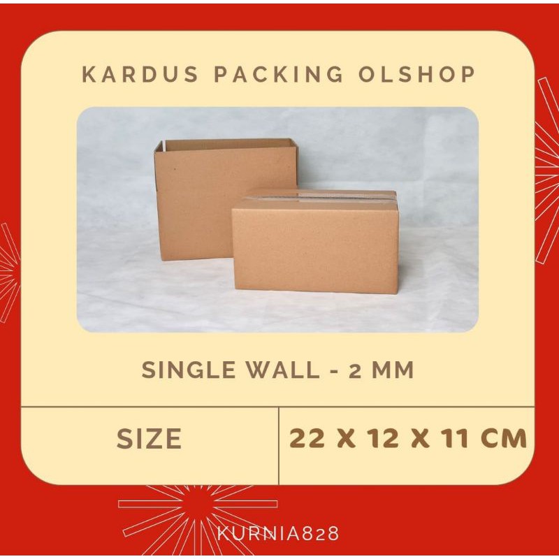 Jual Kardus packing olshop/dus polos/box coklat/ 22 x 12 x 11 cm ...