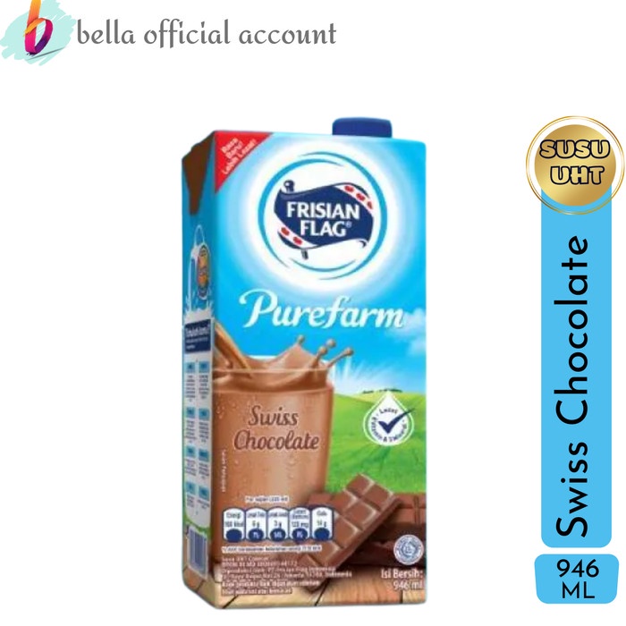 Jual Frisian Flag Purefarm Swiss Chocolate Susu UHT 946 mL | Shopee Indonesia