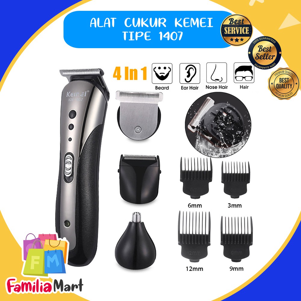 Jual Kemei 1407 Hair Clipper Alat Mesin Cukur Rambut Kumis Jenggot KM 1407 / Elektrik Shaver KM ...