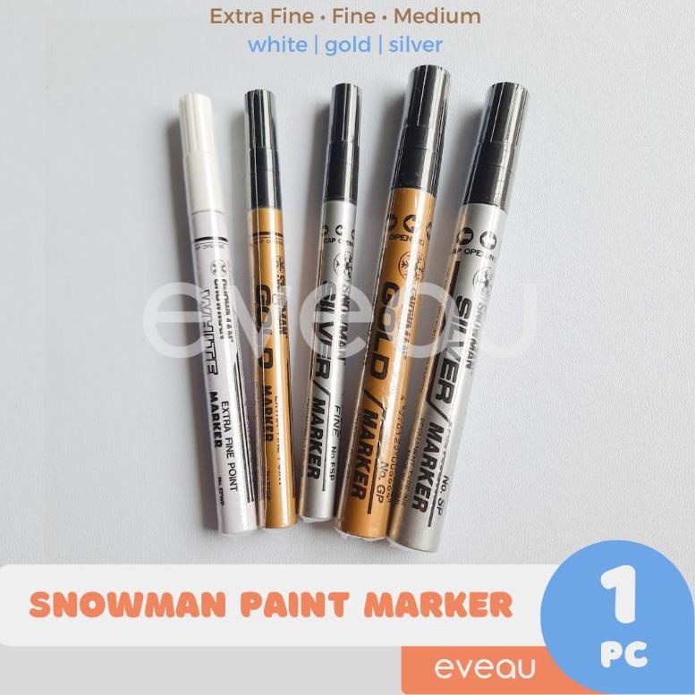 Jual [PRODUK KM0MP] Spidol Snowman Paint Marker Gold Silver White Putih ...
