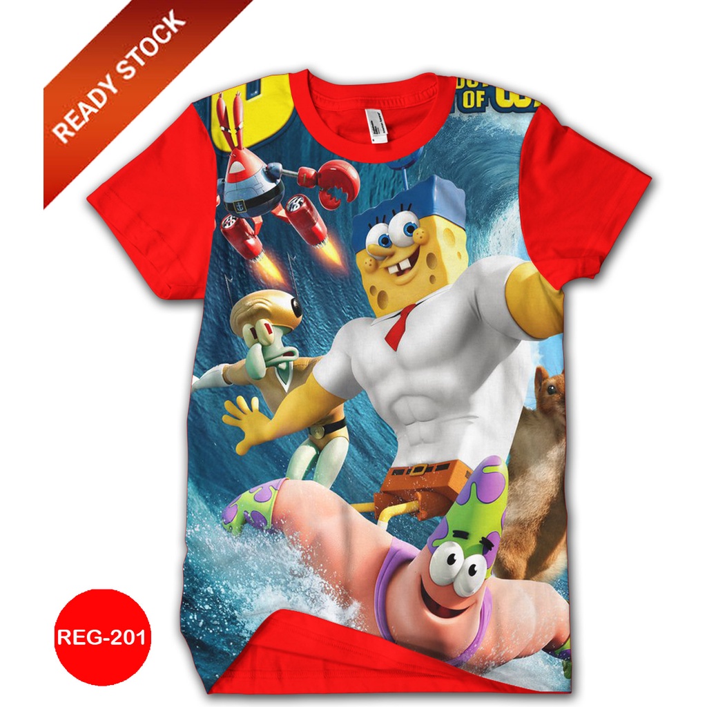 Jual Baju SpongeBob SquarePants Anak Kaos 3D Kartun TV Animasi Series # ...