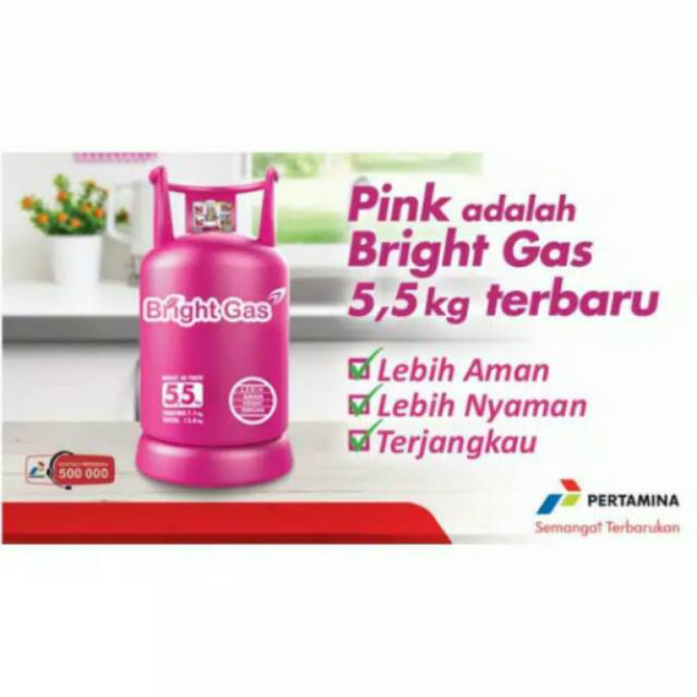 Jual TABUNG GAS 5KG BRIGHT GAS PINK + ISI FULL | Shopee Indonesia