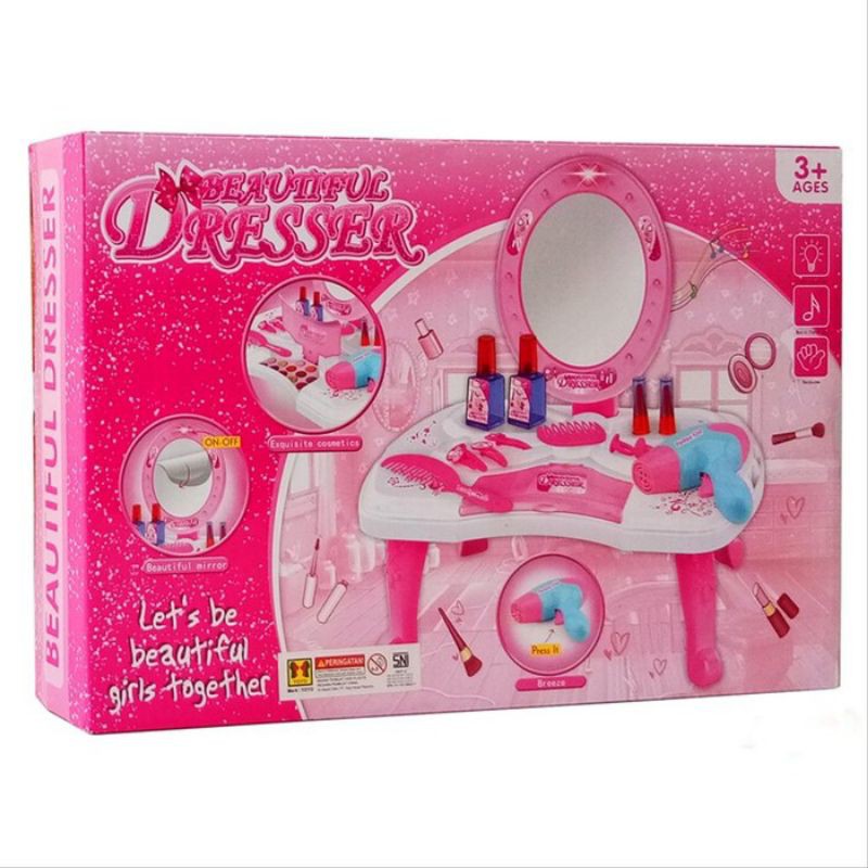 Jual mainan meja dandan anak meja rias beautiful Dresser | Shopee Indonesia
