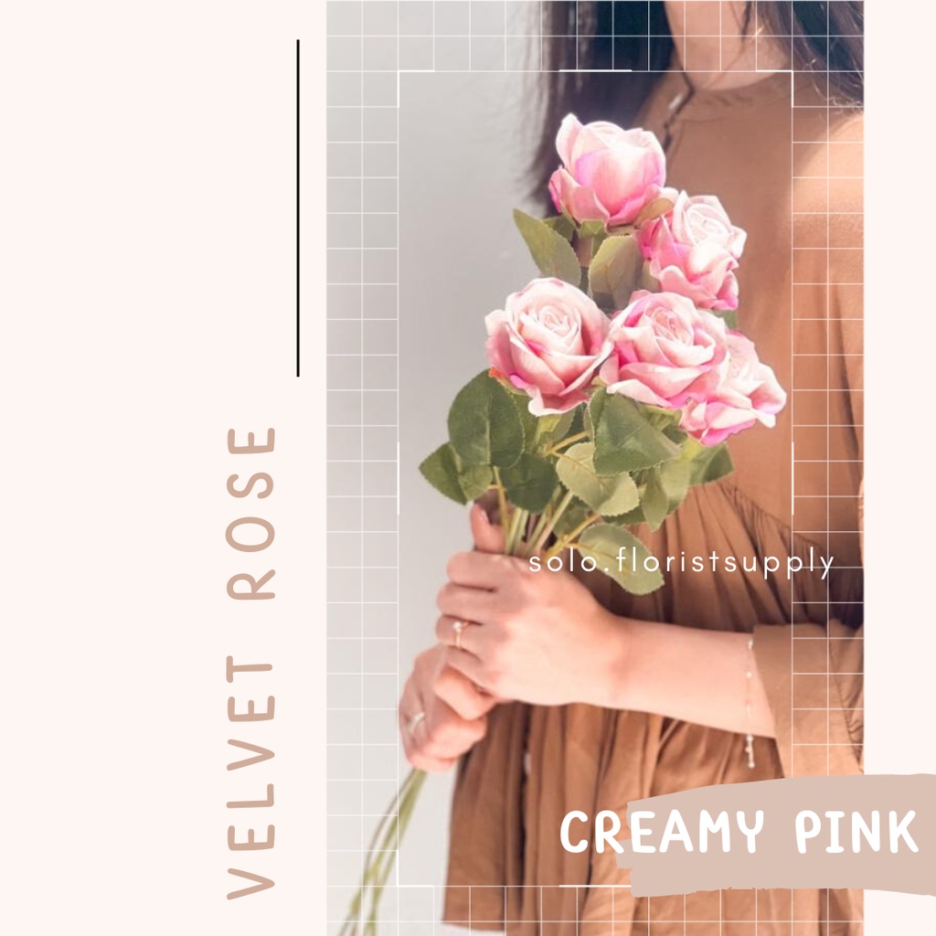 Jual VELVET ROSE SINGLE ROSE Bunga Mawar Rose Paris Kombinasi x12 ...