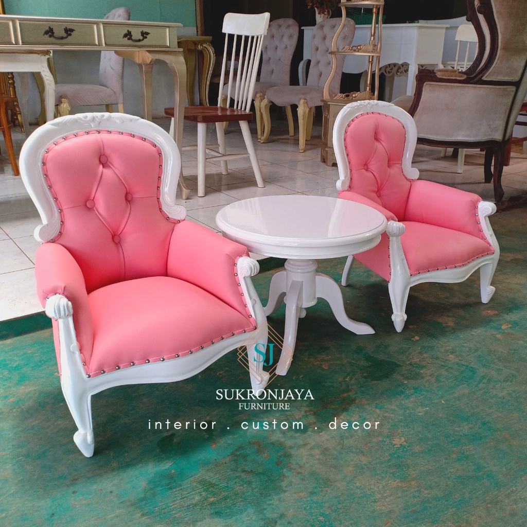 Jual Kursi Sofa Anak Ukir model Grandfather Pink | sukronjaya | Shopee ...