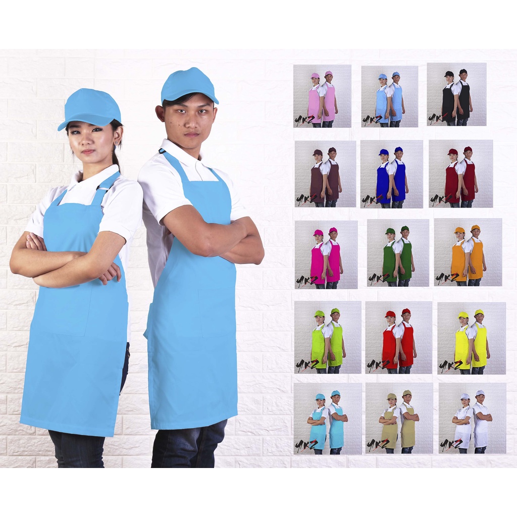 Jual apron barista polos/ celemek polos / apron kitchen / apron barber ...
