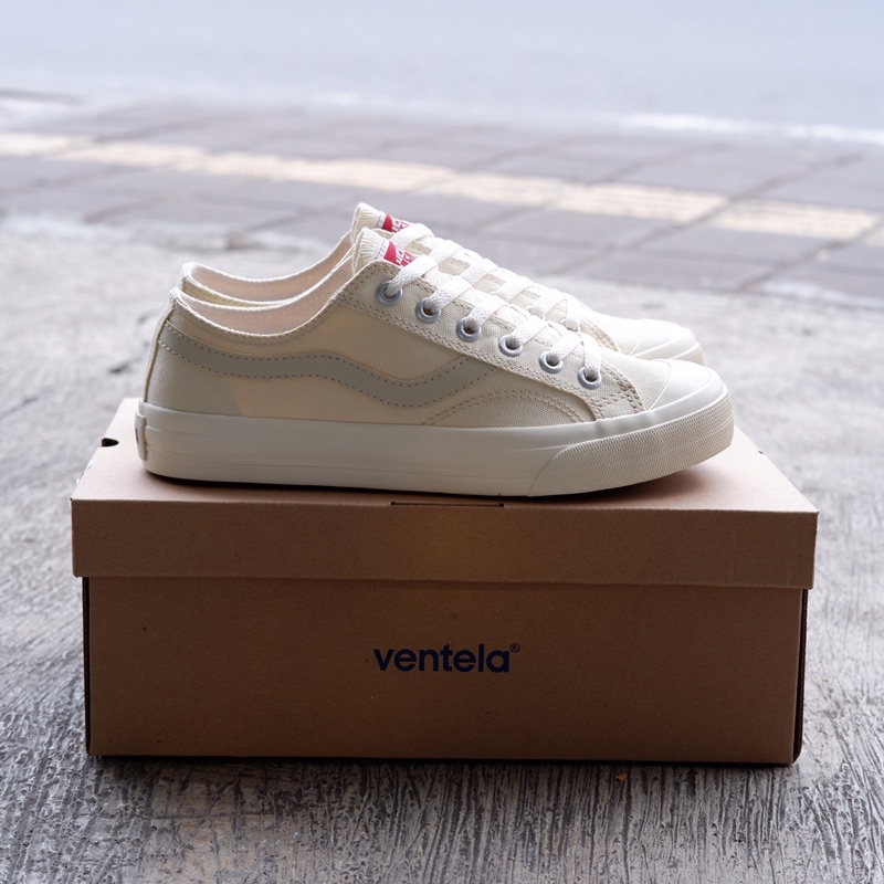 Jual Sepatu Sneakers Ventela Public Low Cream 100% ORIGINAL | Shopee Indonesia