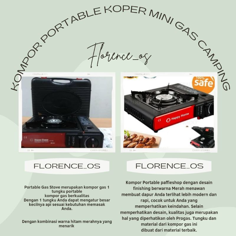 Jual Kompor portable koper mini gas camping alat masak dapur kitchen ...