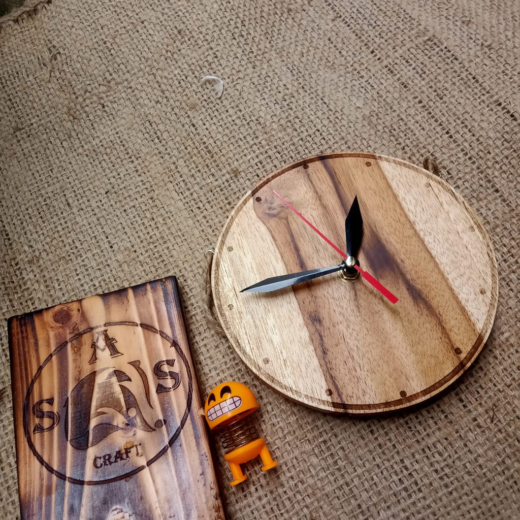 Jual Jam Dinding Polos kayu Minimalis wall Clock Dekorasi Rumah 15 cm ...