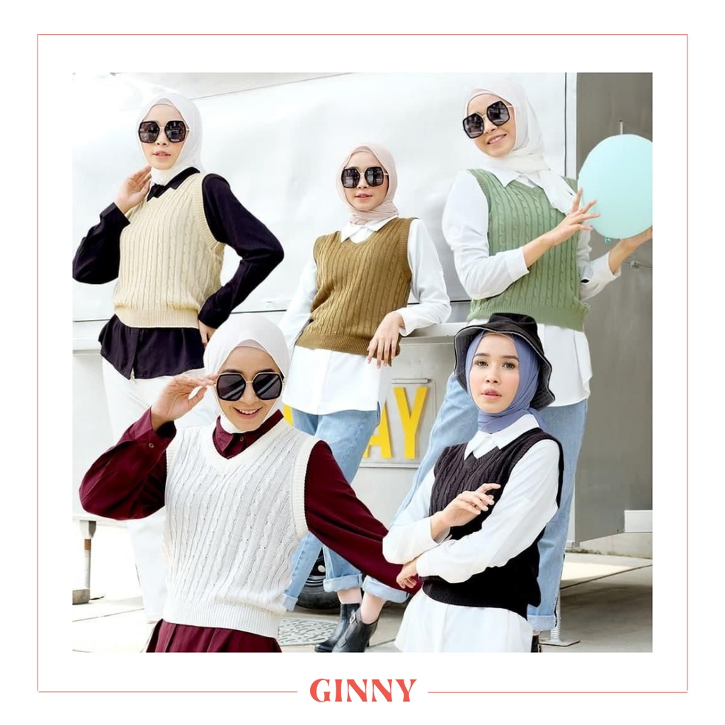 Jual Aubrey Vest | Premium Korean Knit Vest | Rompi Rajut Wanita Korea ...