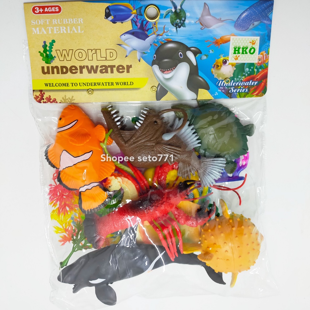 Jual ALPOWER Nemo Anglerfish Buntal 9 pcs Hewan Laut Dalam mainan Ikan ...