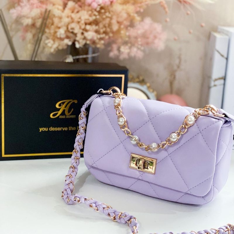 Jual JANICE Bag JIMS HONEY Tas Selempang Wanita Tali Rantai Free Box Sling Bag Cewek Import ...
