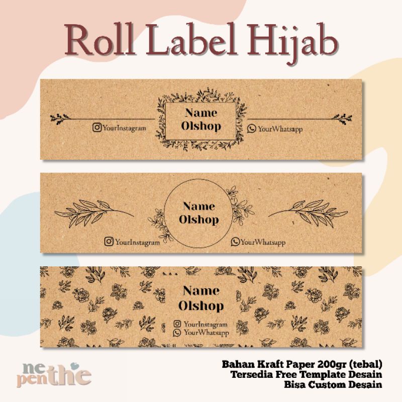 Jual ROLL HIJAB/LABEL HIJAB/LABEL ROLL HIJAB/LABEL ROLL CRAFT MURAH ...