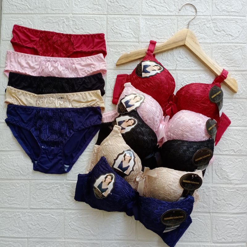 Jual Bra Set / BH dan CD Berkawat Busa Tipis Kait 3 - Hanabra | Shopee Indonesia