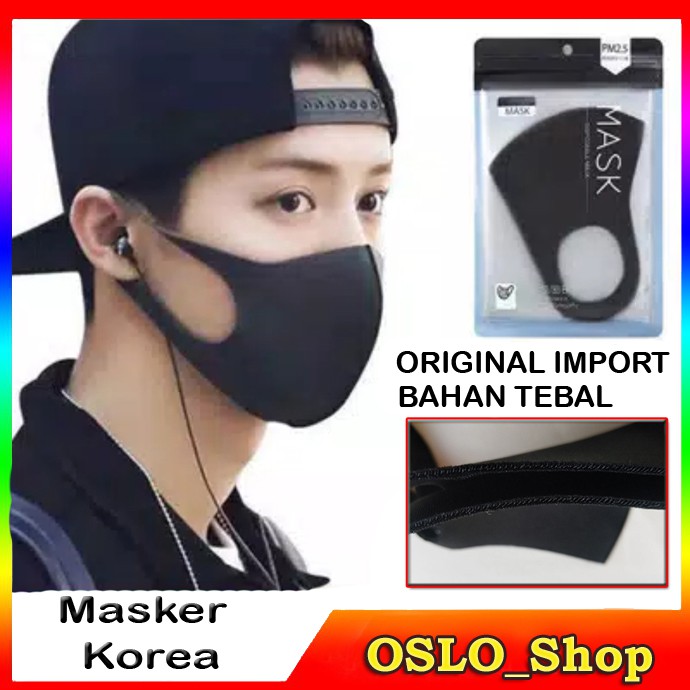 Jual Masker Korea Original tebal hitam scuba anti debu dan bakteri ...