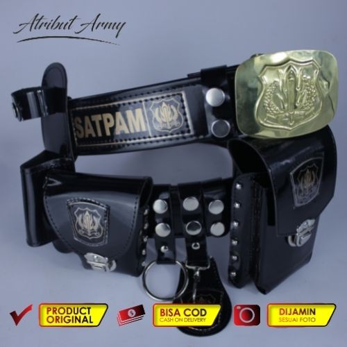 Jual Sabuk Kopel Logo Satpam Fullset & Kepala Bangkol Ikat Pinggang ...