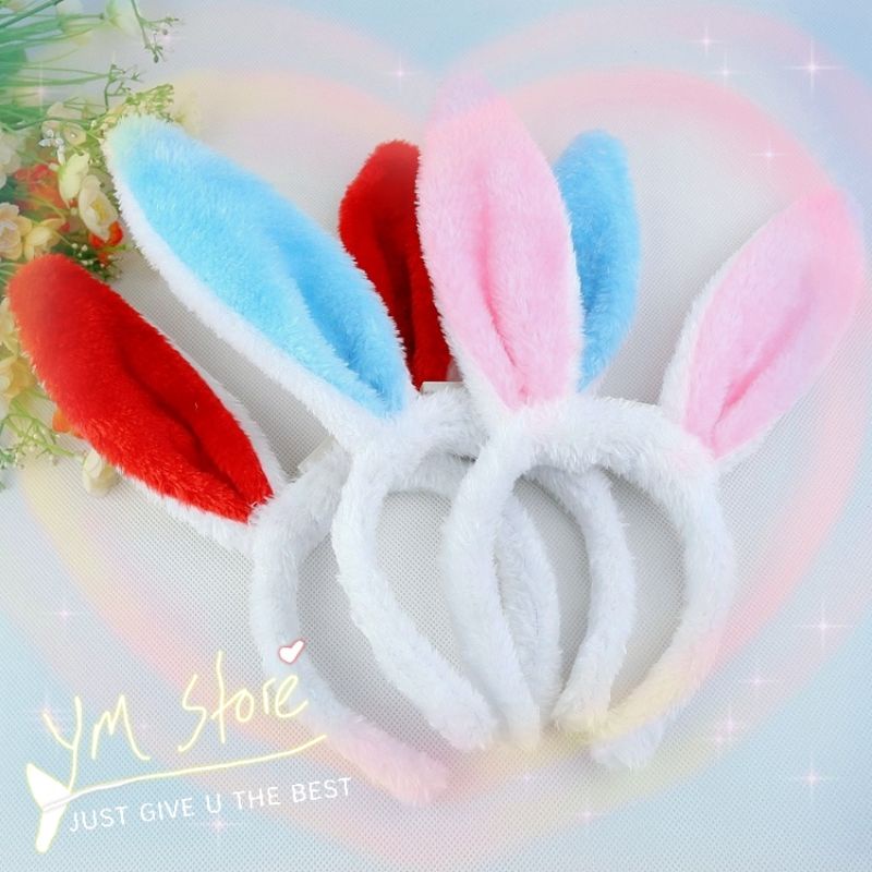 Jual bando telinga kelinci putih bando wanita bando korea style bando ...