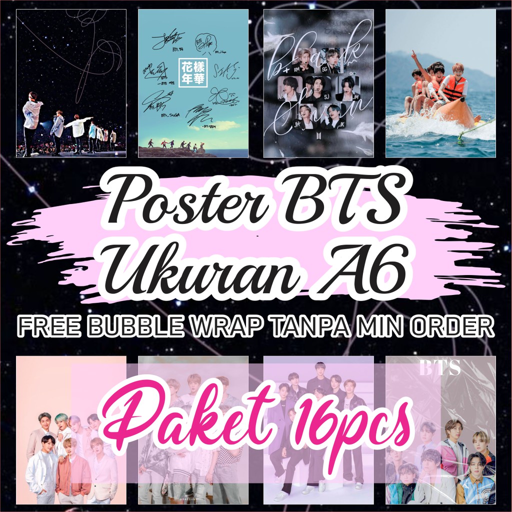 Jual Poster Bts Paket 16pcs A6 Poster KPOP Poster Aesthetic Poster ...