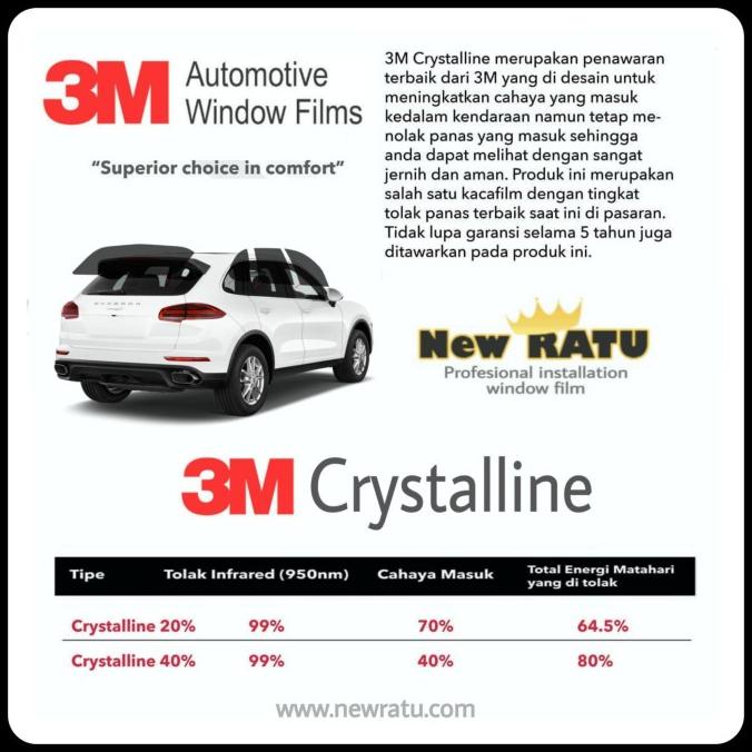 Jual BISA COD Kaca film 3M crystalline 40 dan 70 harga promo untuk kaca depan | Shopee Indonesia