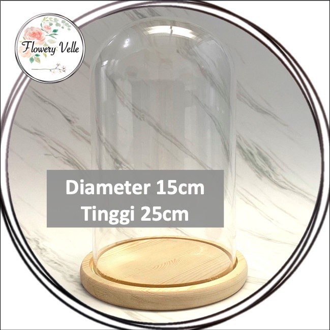 Jual Flower Glass Dome Besar Kosong Kubah Kaca Display Box Jar Large ...