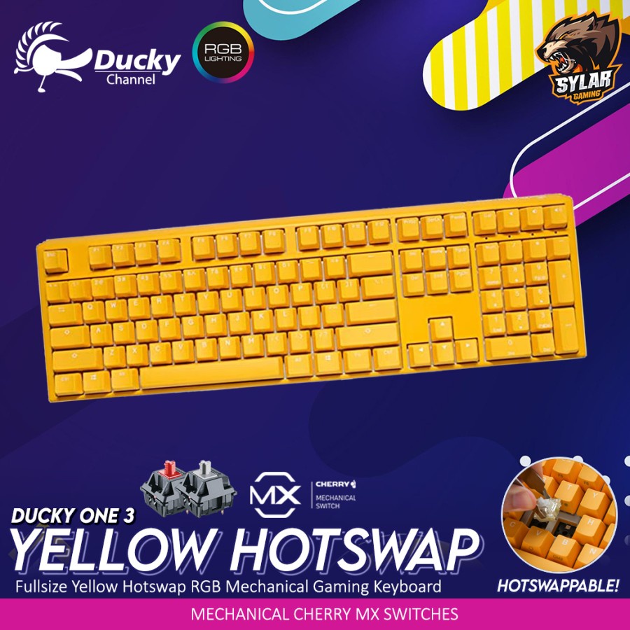 Jual Ducky One 3 Fullsize Yellow Hotswap RGB Mechanical Gaming Keyboard ...