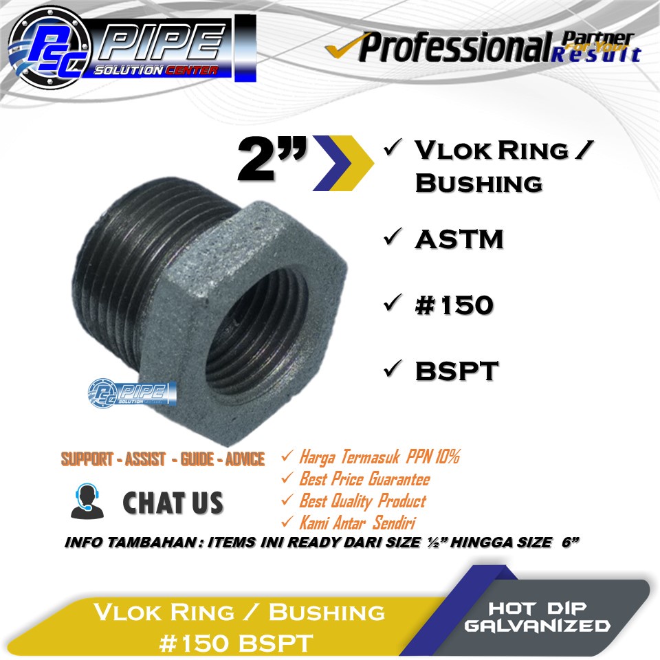 Jual BUSHING / VLOK RING PIPE PIPA BESI GALV DRAT BESI BSPT 2" - 3 ...