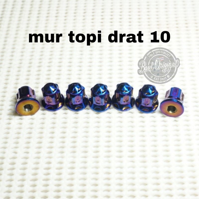 Jual mur 10 topi blue biru probolt stainless new model original ...
