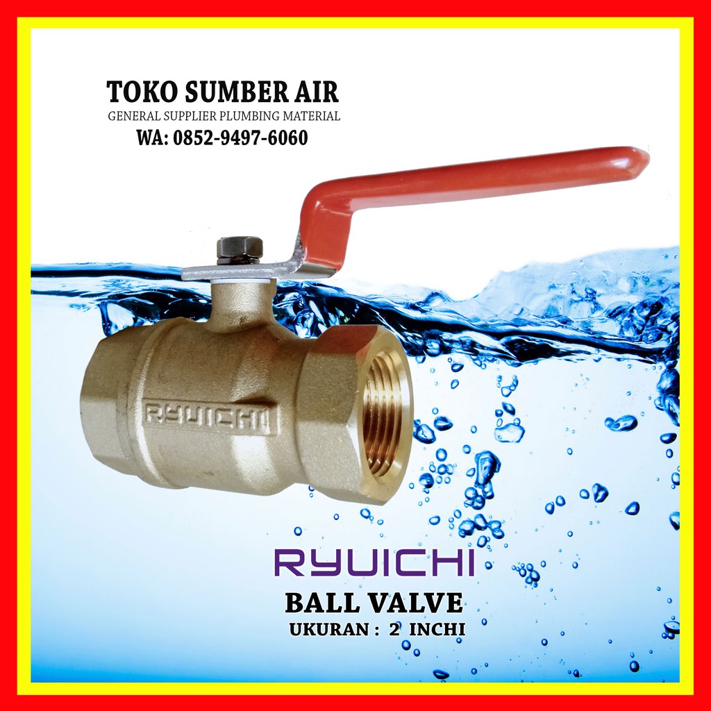 Jual KRAN KUNINGAN ( 2 INCHI ) - BRASS BALL VALVE RYUICHI | Shopee Indonesia