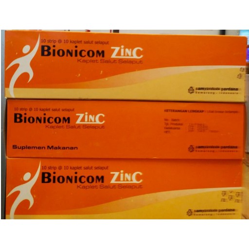 Jual BIONICOM ZINC -Box 100 Kaplet-Multivitamin Kesehatan Tubuh ...